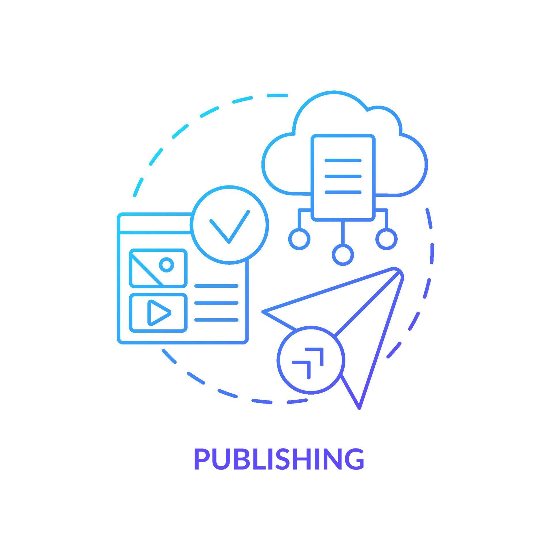 Publishing Blue Gradient Concept Icon Content Management System Feature Abstract Idea Thin Line