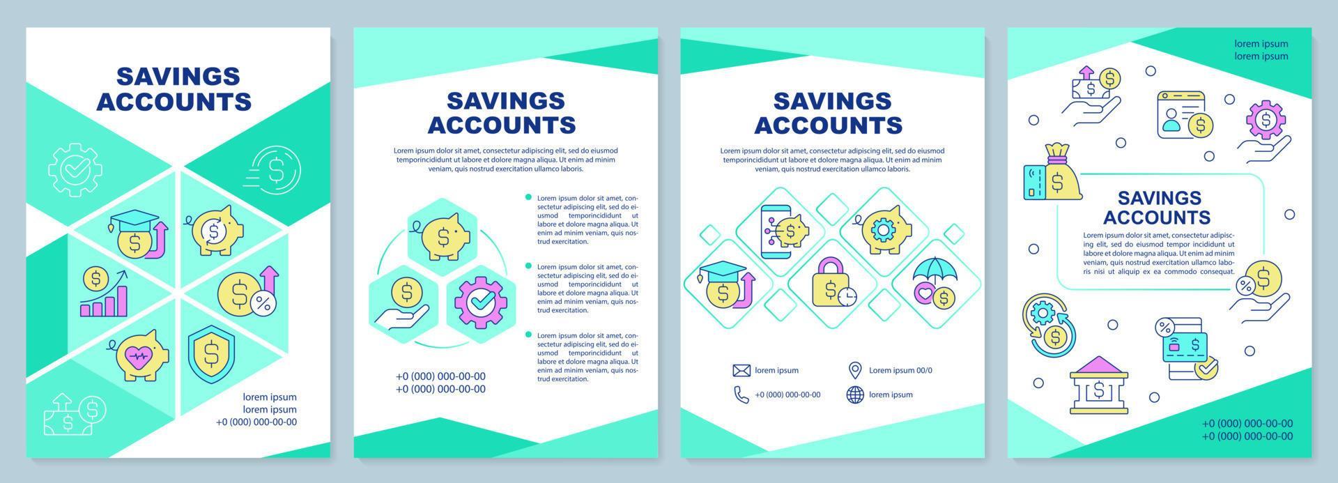 Savings accounts mint brochure template. Money management. Leaflet ...