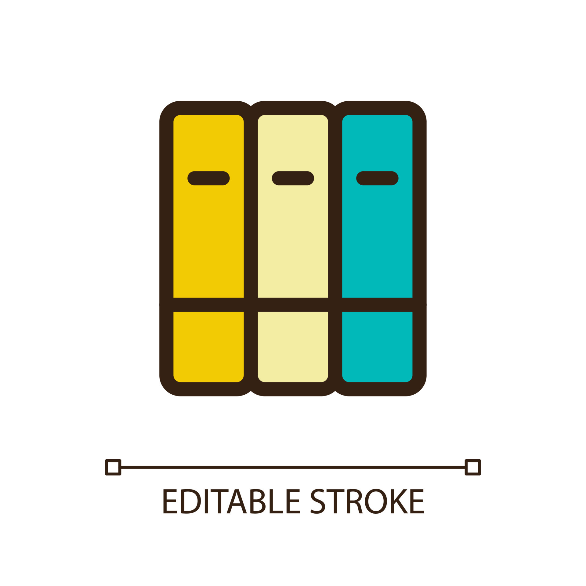 Organize bookshelf pixel perfect RGB color ui icon. Grouping books together. Simple filled line ...