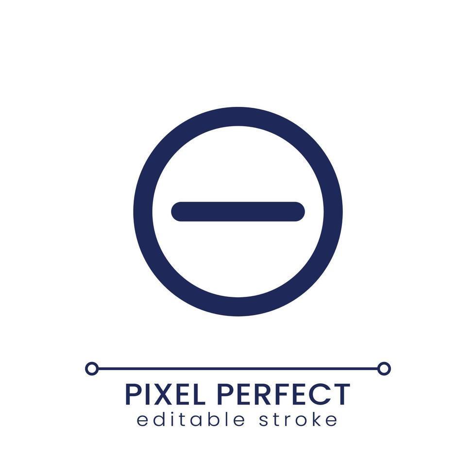 Subtraction Button Pixel Perfect Linear Ui Icon Minus In Circle Remove Items Gui Ux Design