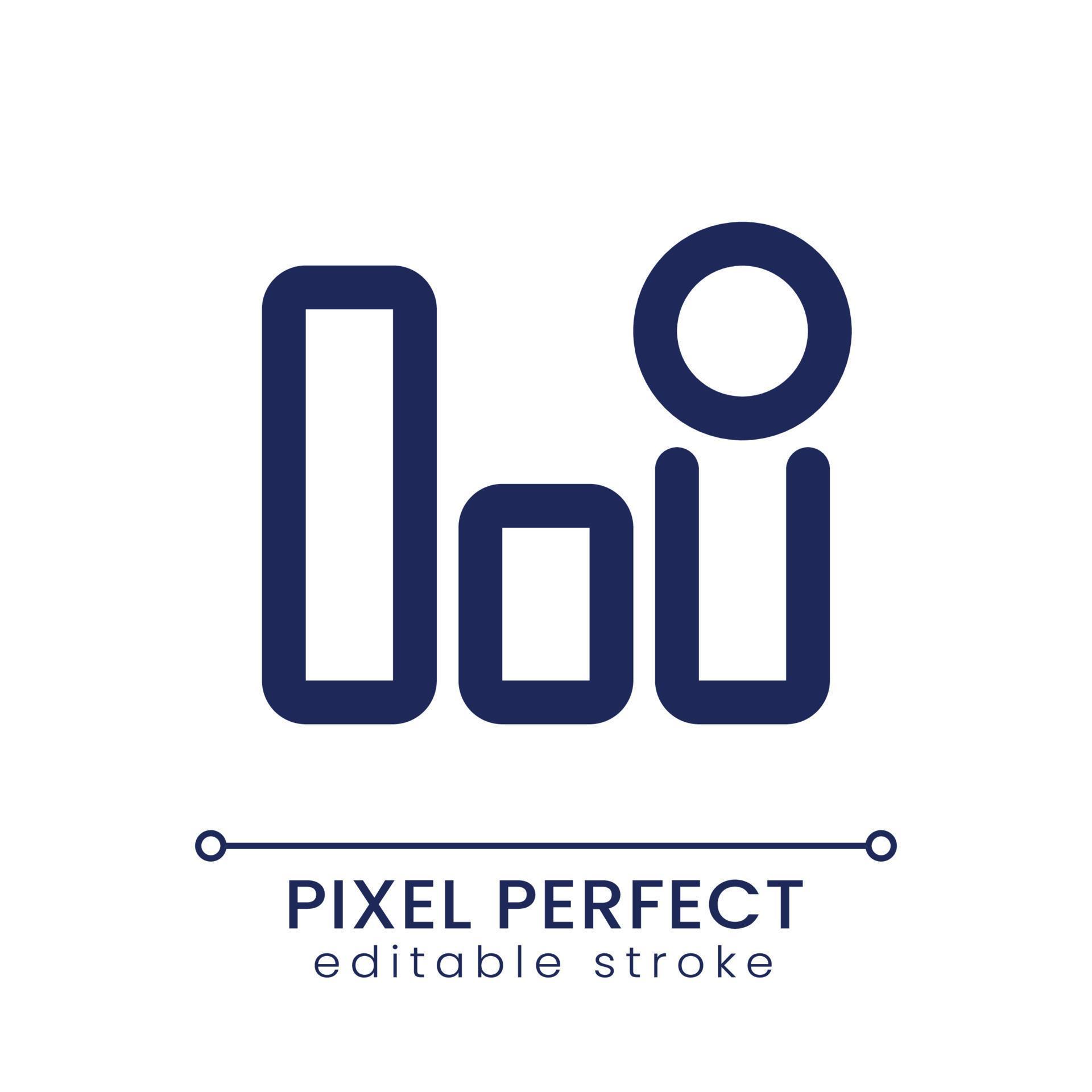 Analytic app notification pixel perfect linear ui icon. Online ... Analytic app notification pixel perfect linear ui icon. Online ...
