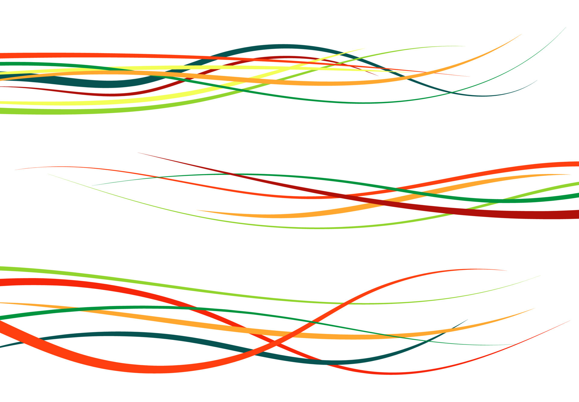 Set Of Abstract Color Curved Lines Wave Design Element Vector
