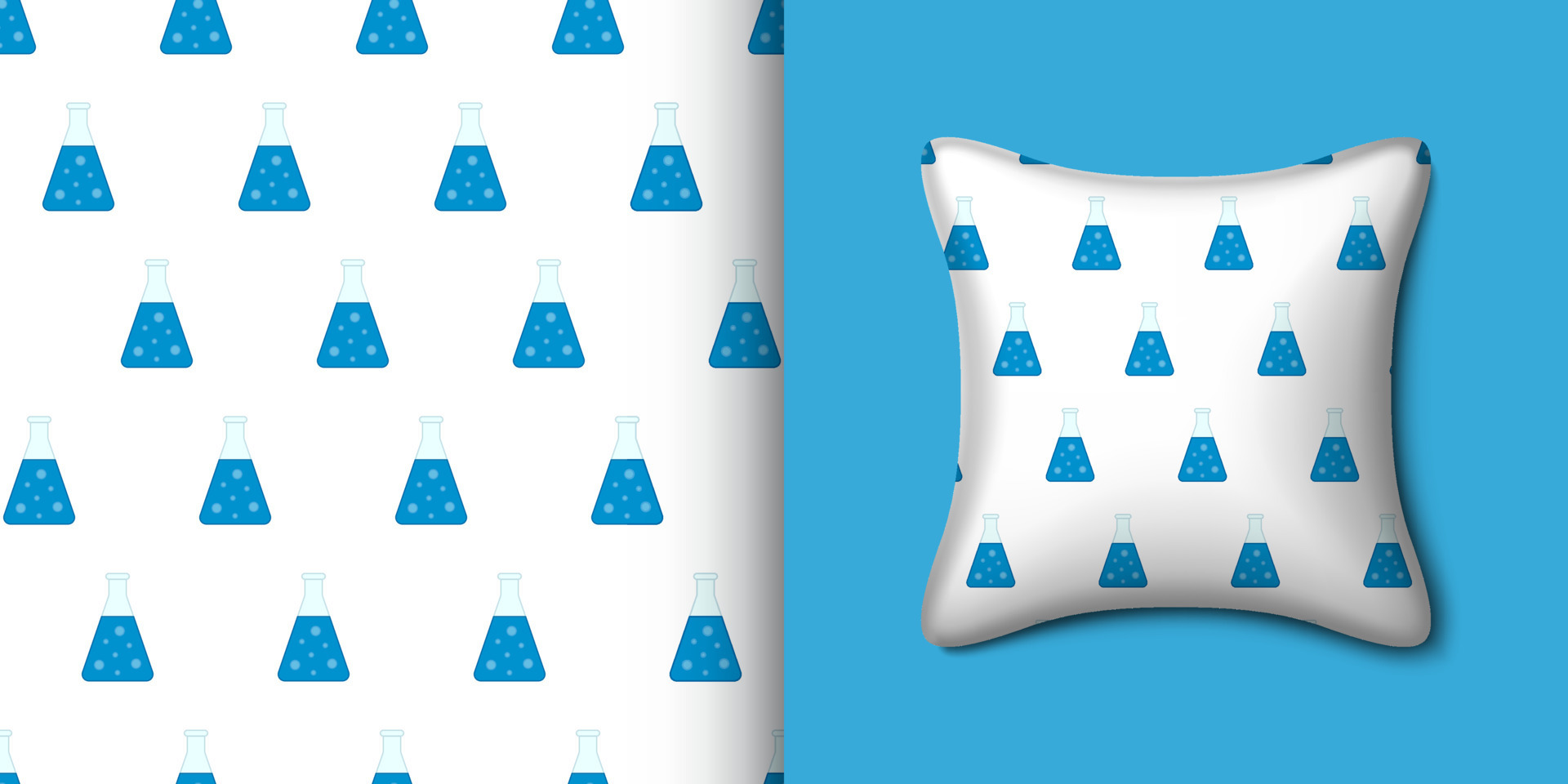 Chemistry Flask Seamless Pattern With Pillow Vector Illustration 12695844 Vector Art At Vecteezy
