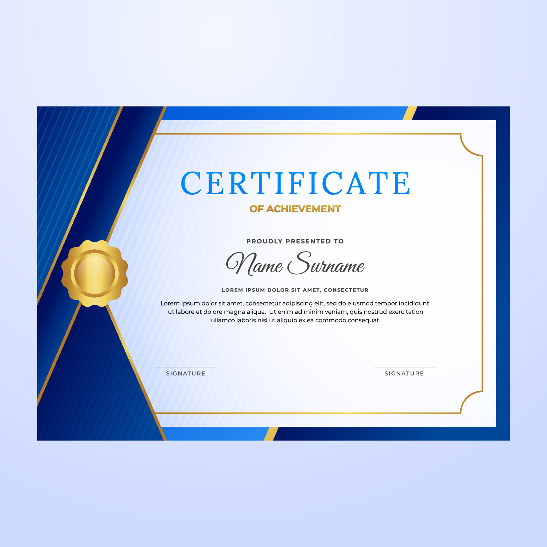 Professional Blue Certificate Template 12697058 Vector Art at Vecteezy Professional Blue Certificate Template 12697058 Vector Art at Vecteezy