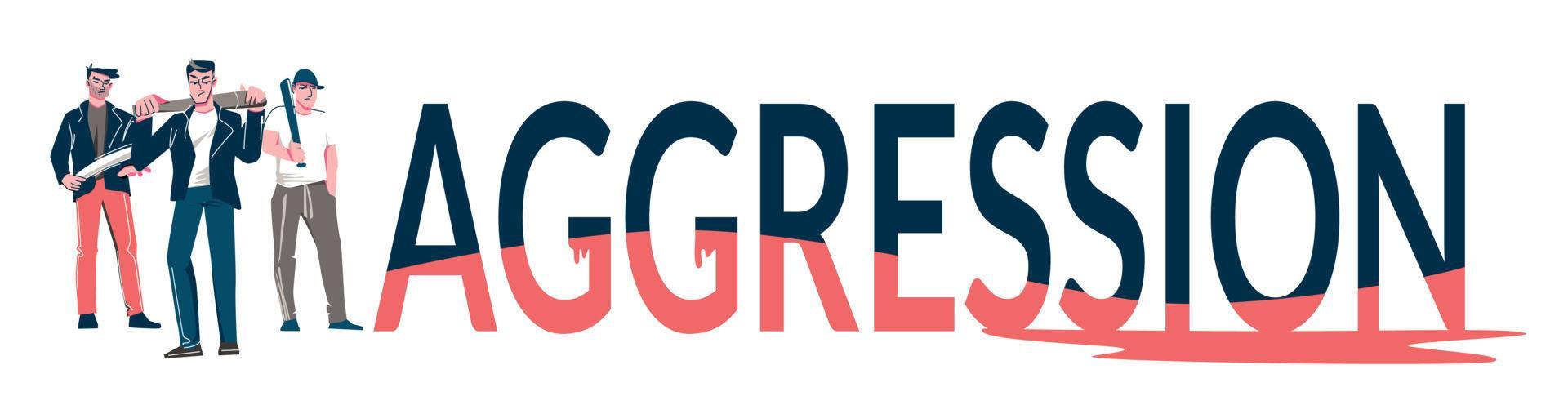Aggression Flat Text 12697164 Vector Art at Vecteezy