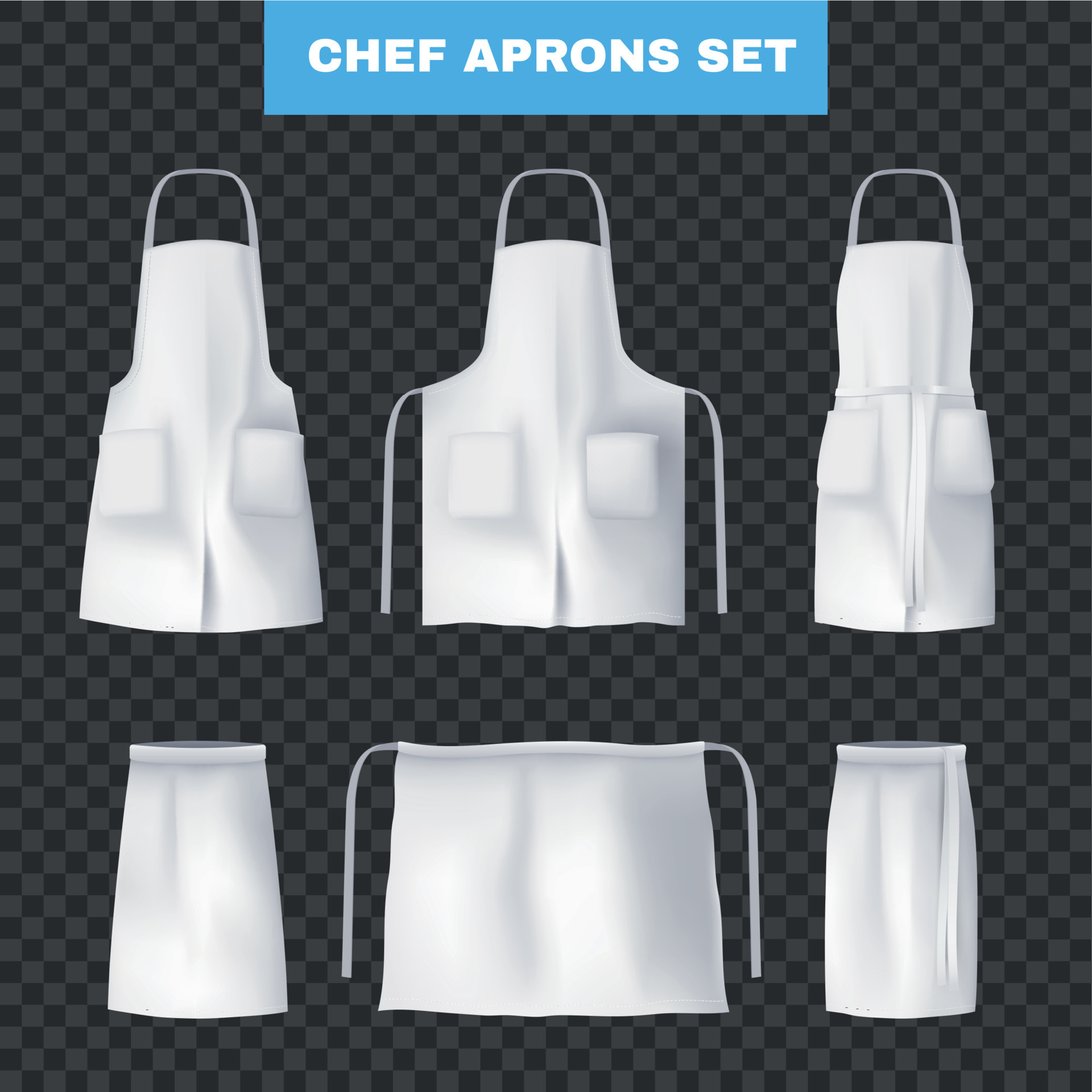 Realistic Culinary Chef Aprons Icon Set 12697181 Vector Art at Vecteezy