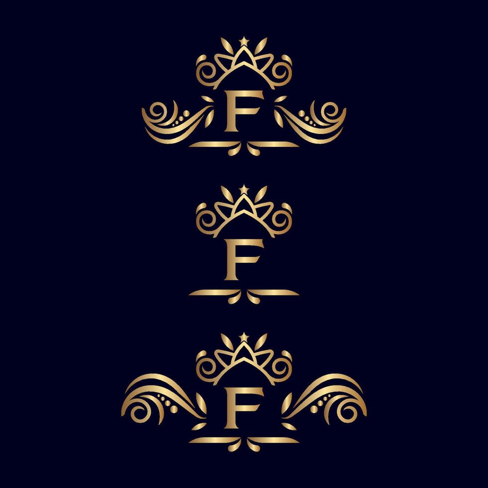 ROYAL LUXURY ORNATE LOGO LETTER F 12697355 Vector Art at Vecteezy