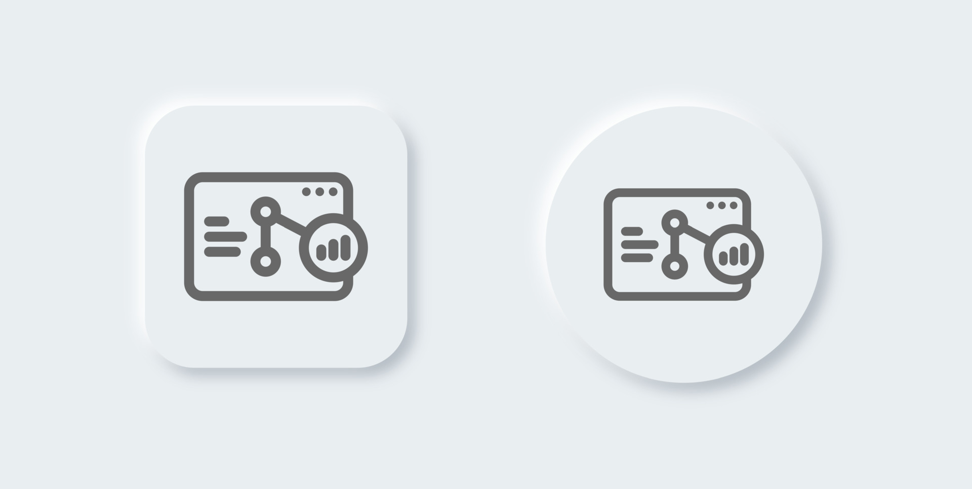 Analysis Line Icon In Neomorphic Design Style Graph Statistic Signs