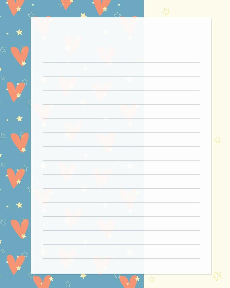 Printable Lined Paper Hearts Origami Conversation Heart Corner