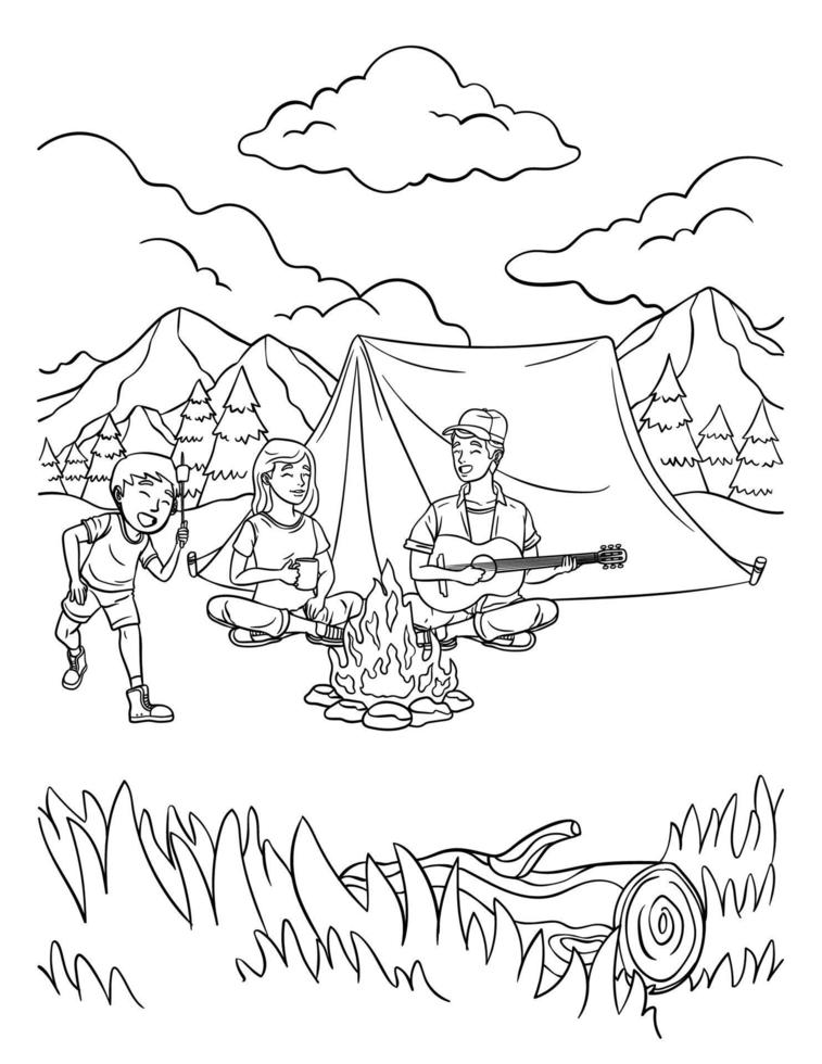 Family Camping Coloring Pages