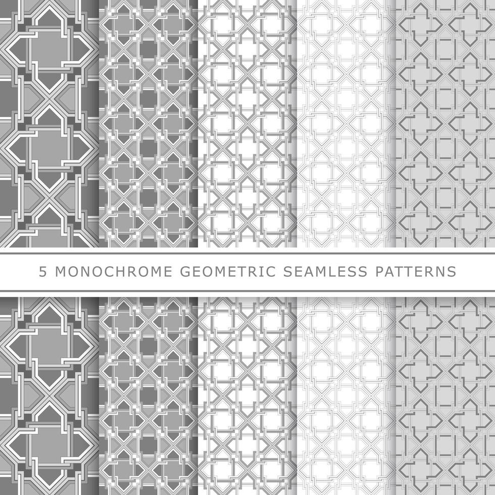 Set Of Geometric Seamless Patterns 12699388 Vector Art At Vecteezy