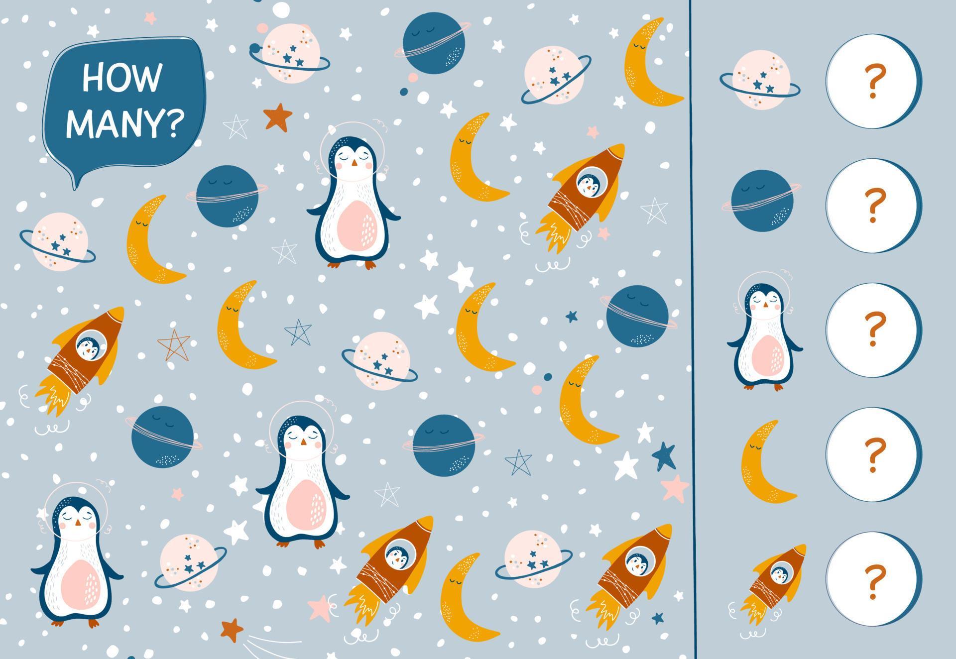 Educational game for children. I spy game. Find and count different ...