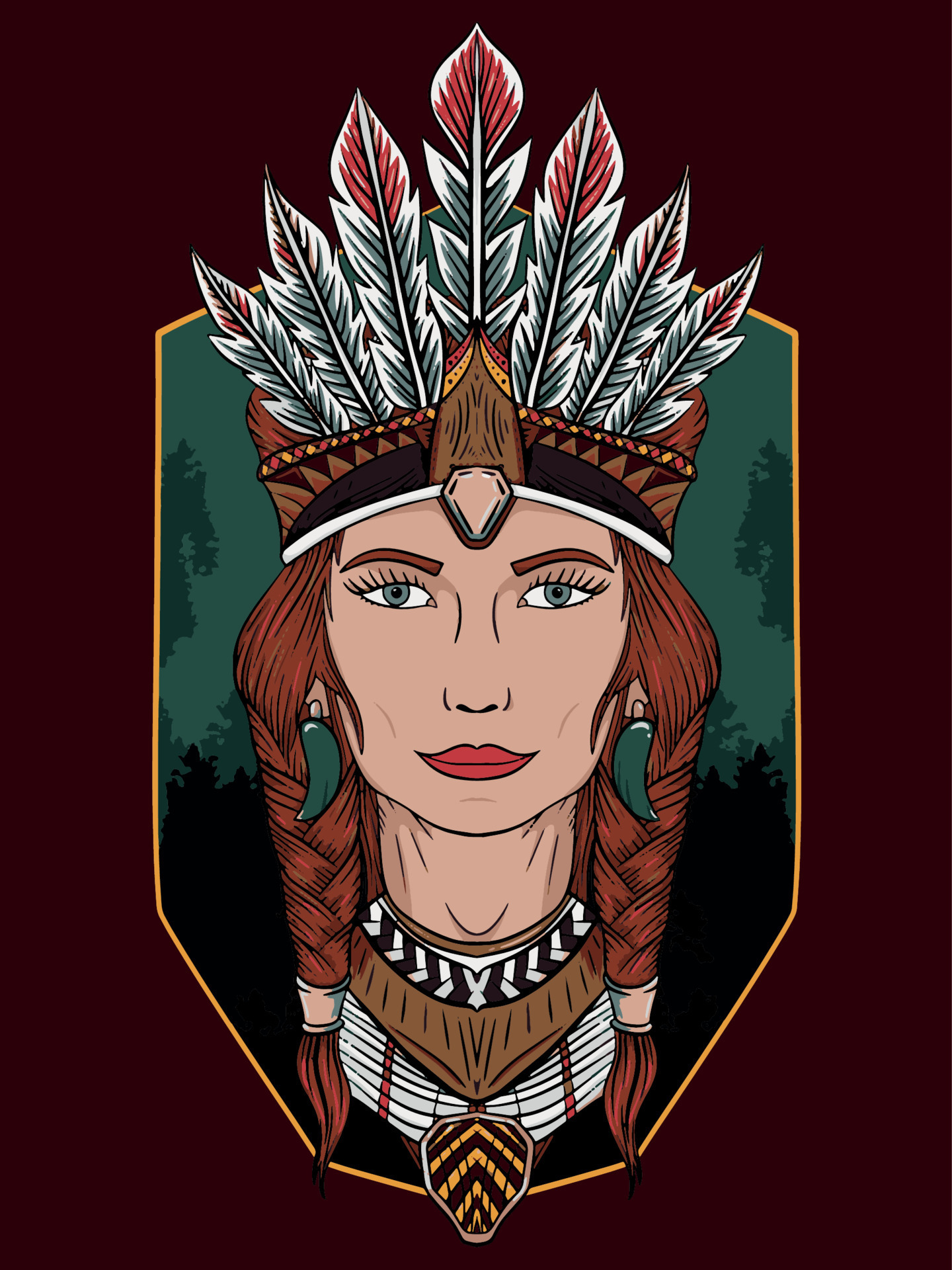 Native american woman 12700311 Vector Art at Vecteezy