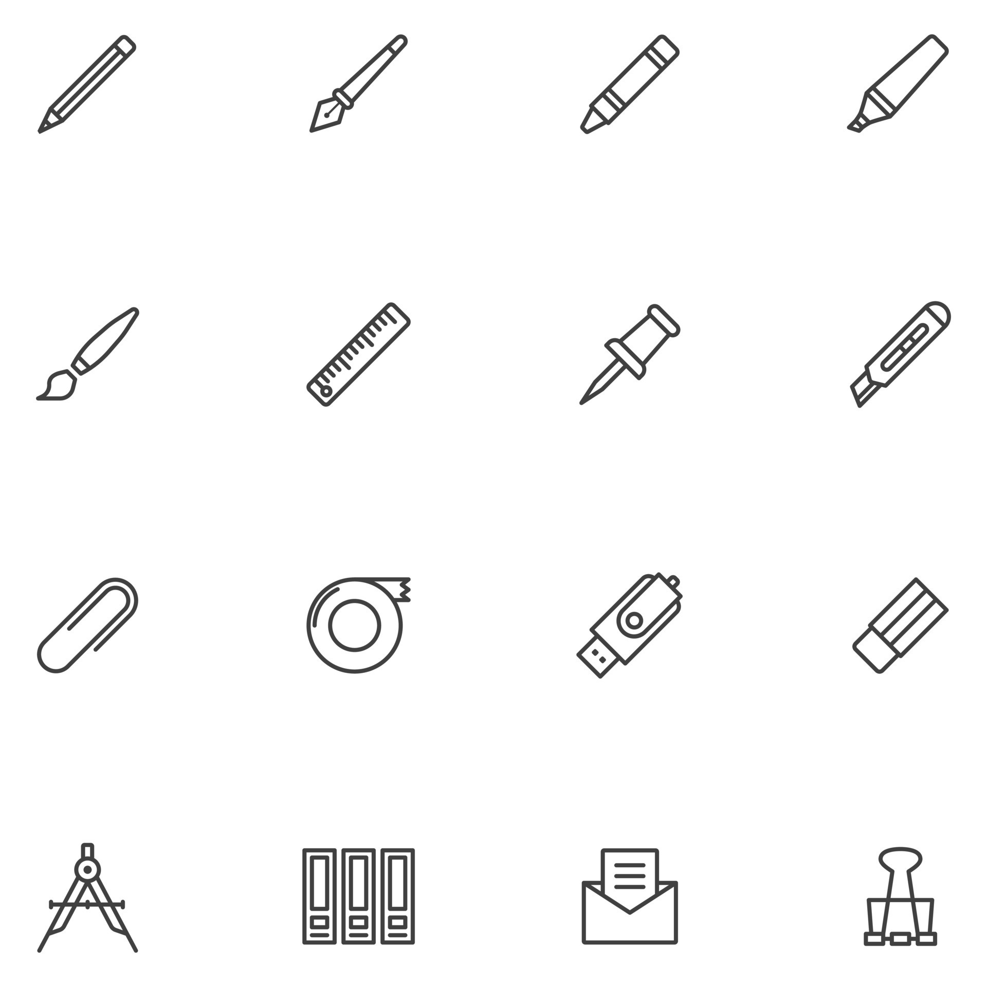 Set of Stationary Line Icon 12700771 Vector Art at Vecteezy