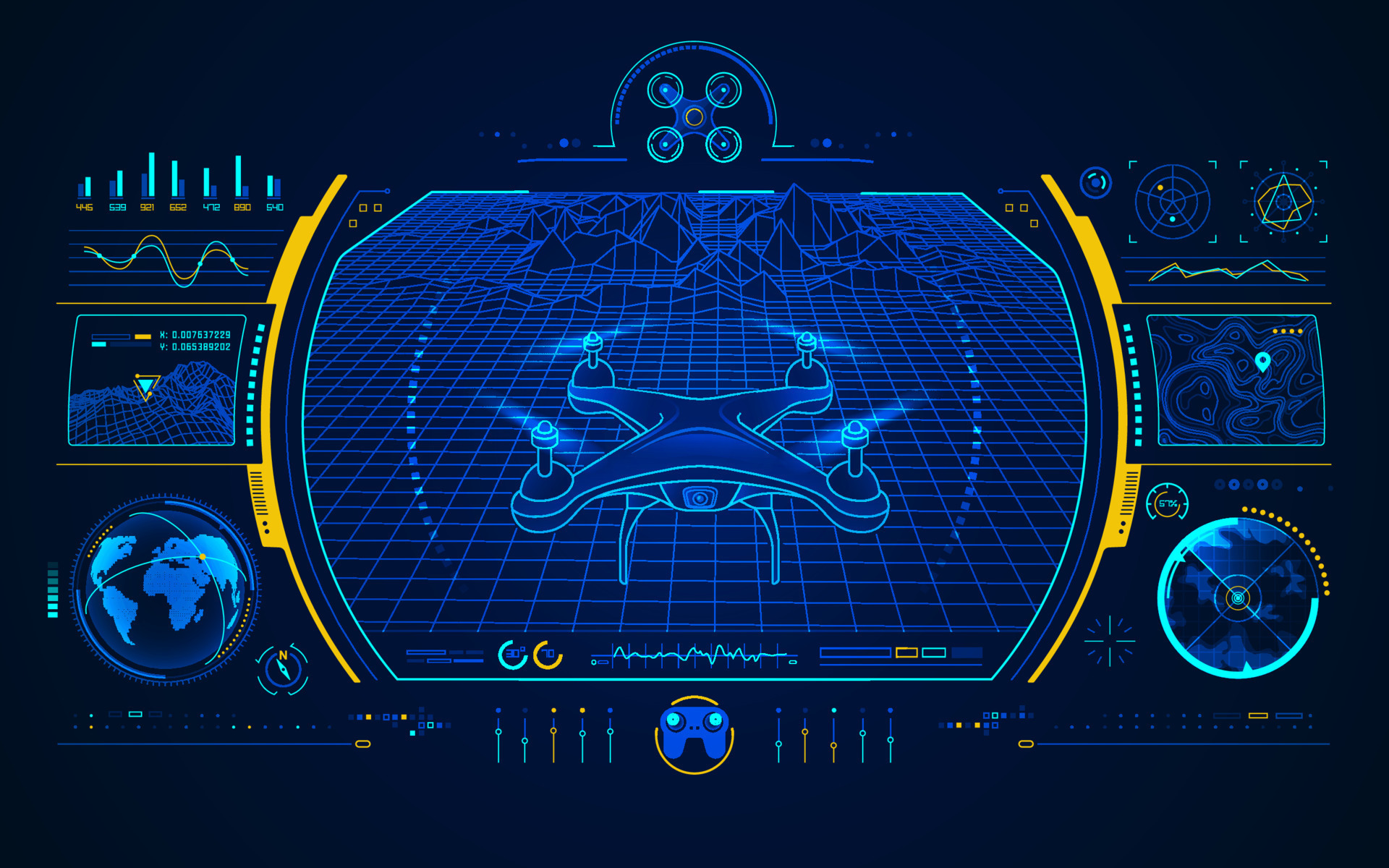 drone technology interface 12700897 Vector Art at Vecteezy