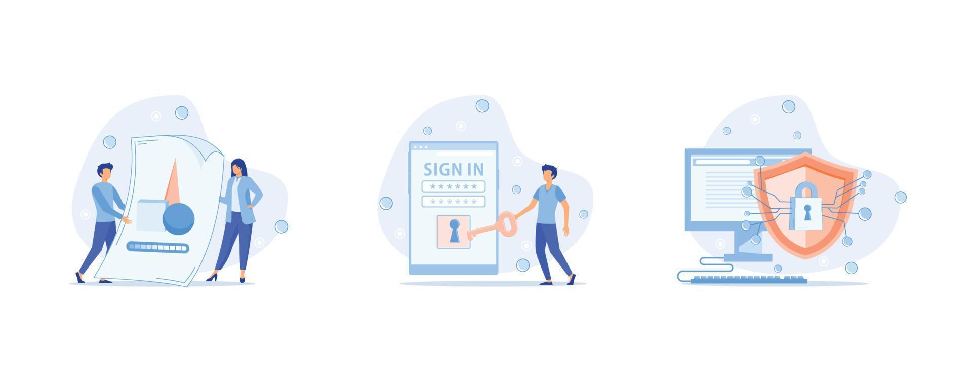 Shared document file, cyber security sign in page, Public folder access, editing online, safety ...