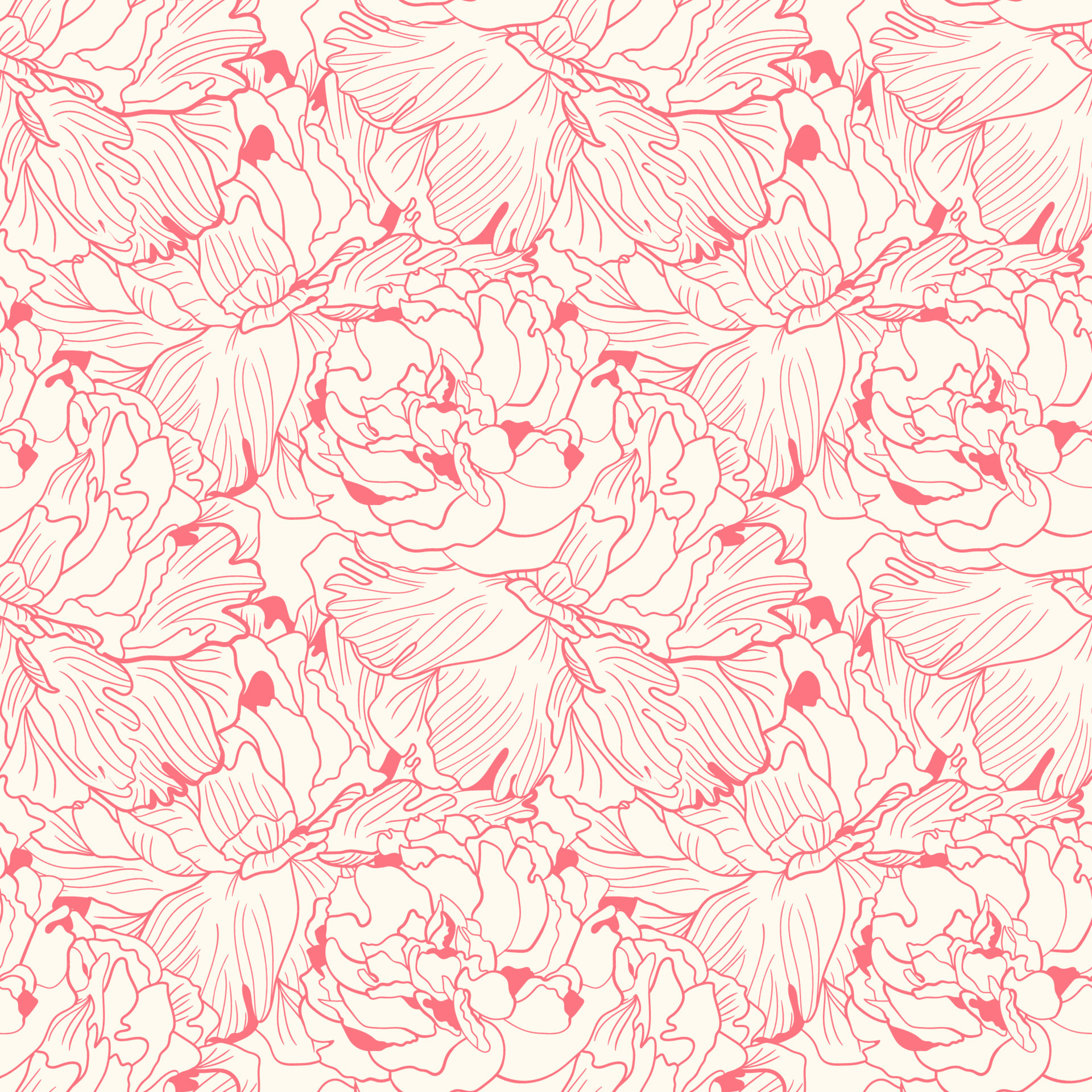 Gentle pink two colors peony seamless pattern 12703522 Vector Art at ...