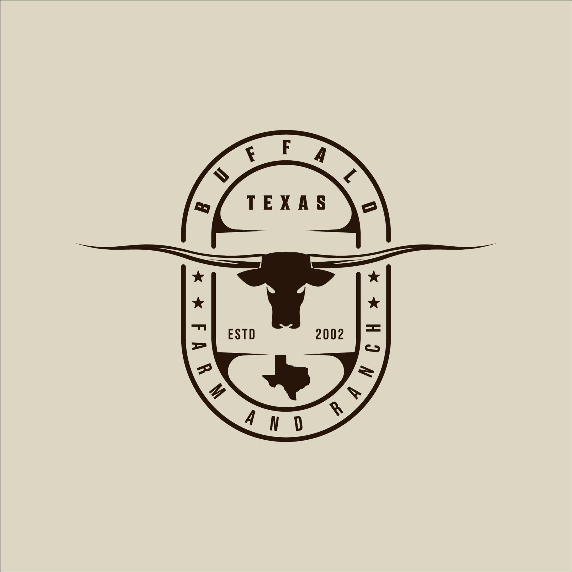 Longhorn Texas Logo Vector Vintage Illustration Template Icon Graphic