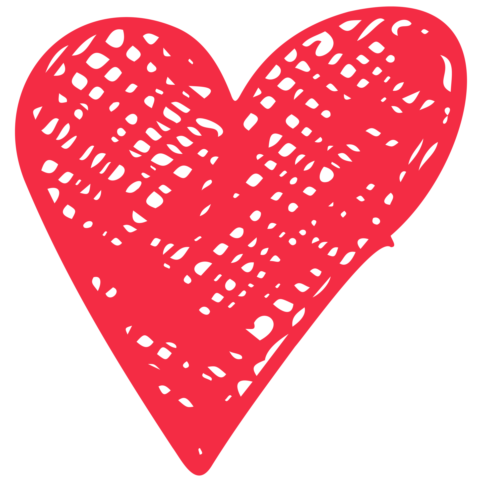 Simple Red Heart Hand Drawn Illustration In Doodle Style Valentines