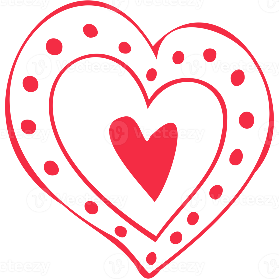 Simple red heart, hand drawn illustration in doodle style. Valentine's ...