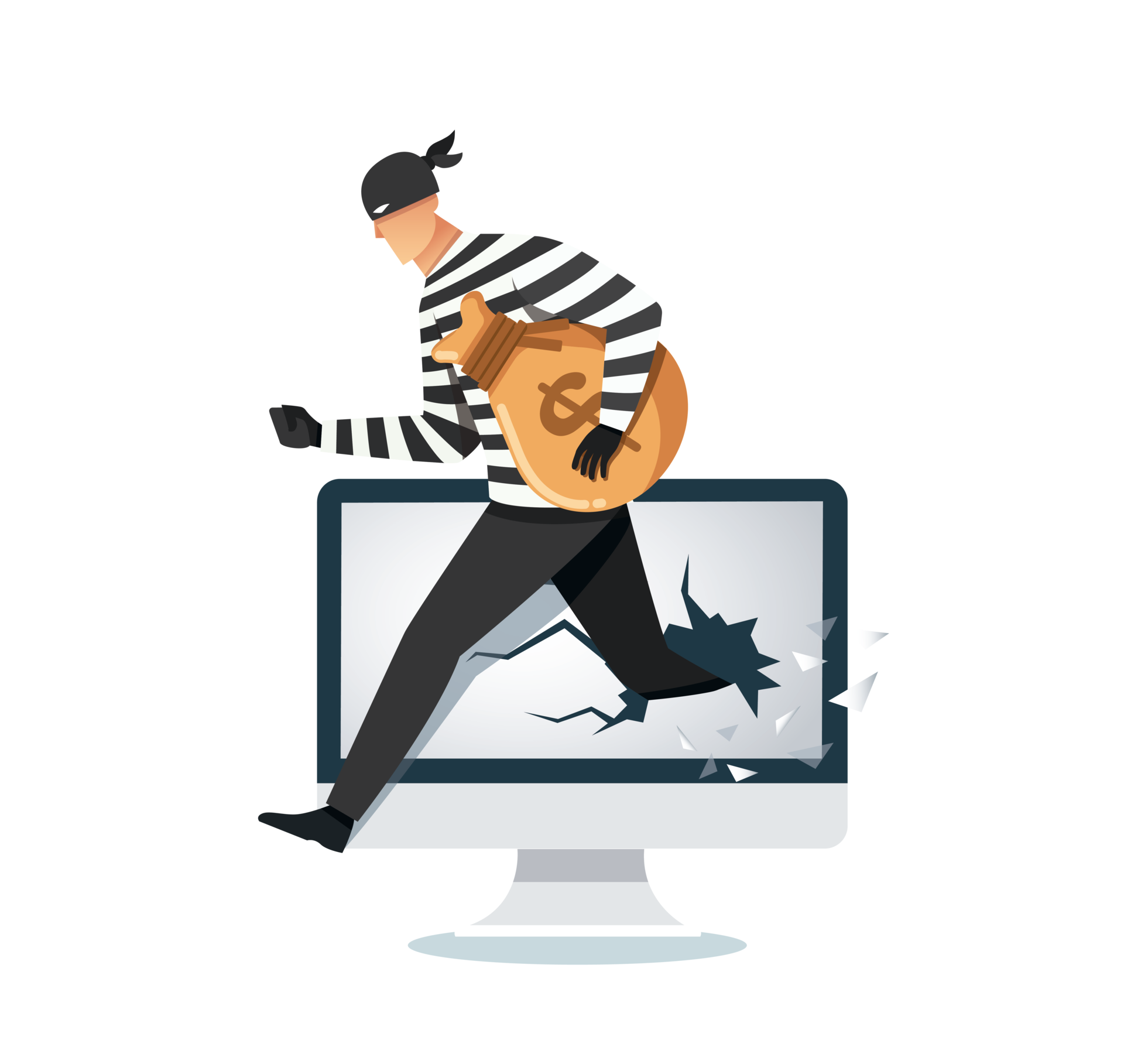 Hacker Thief Hacking Into A Computer 12707429 Png 1497