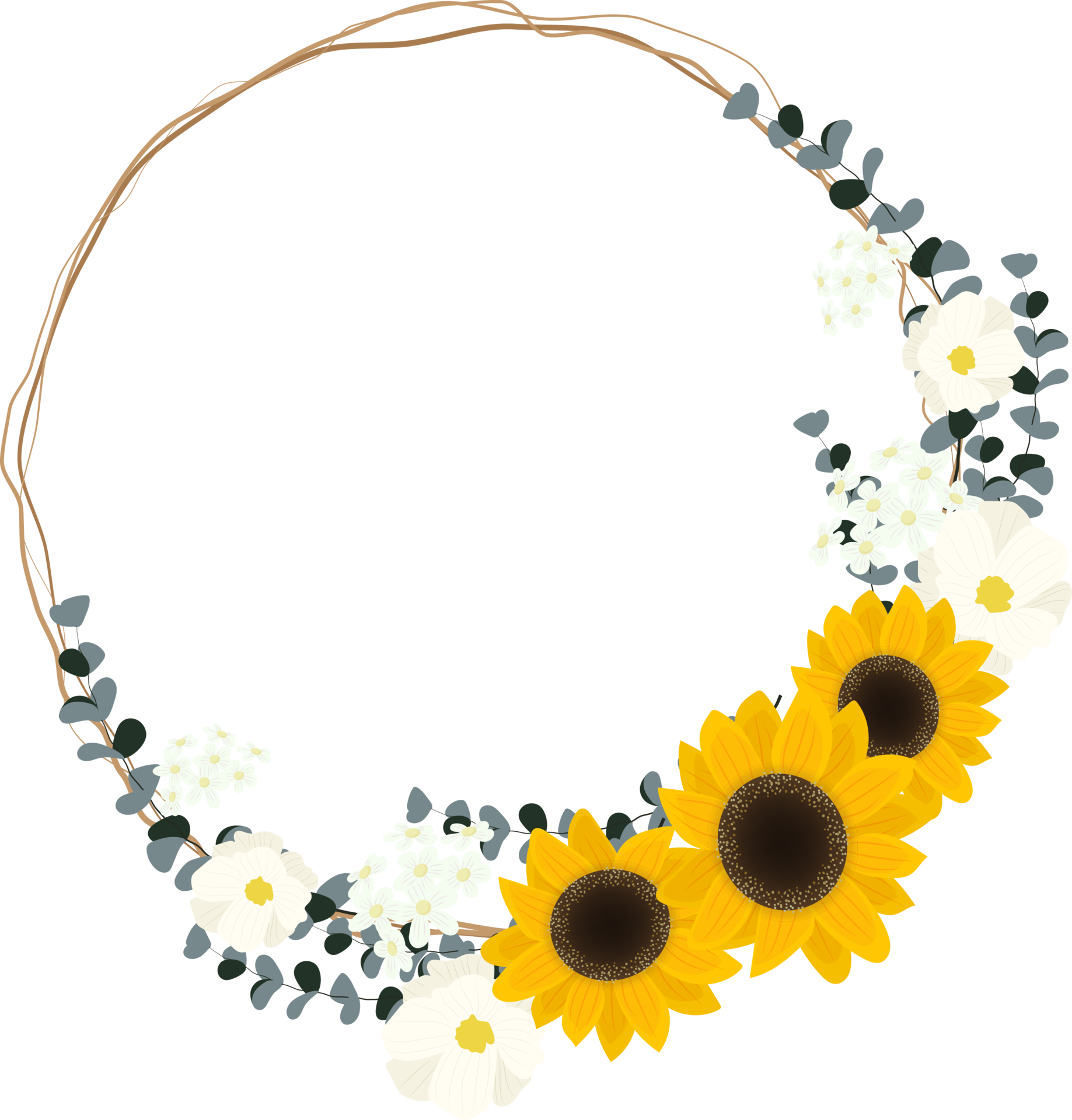 yellow sunflower wild flower and eucalyptus leaf on dry twig bouquet ... yellow sunflower wild flower and eucalyptus leaf on dry twig bouquet ...