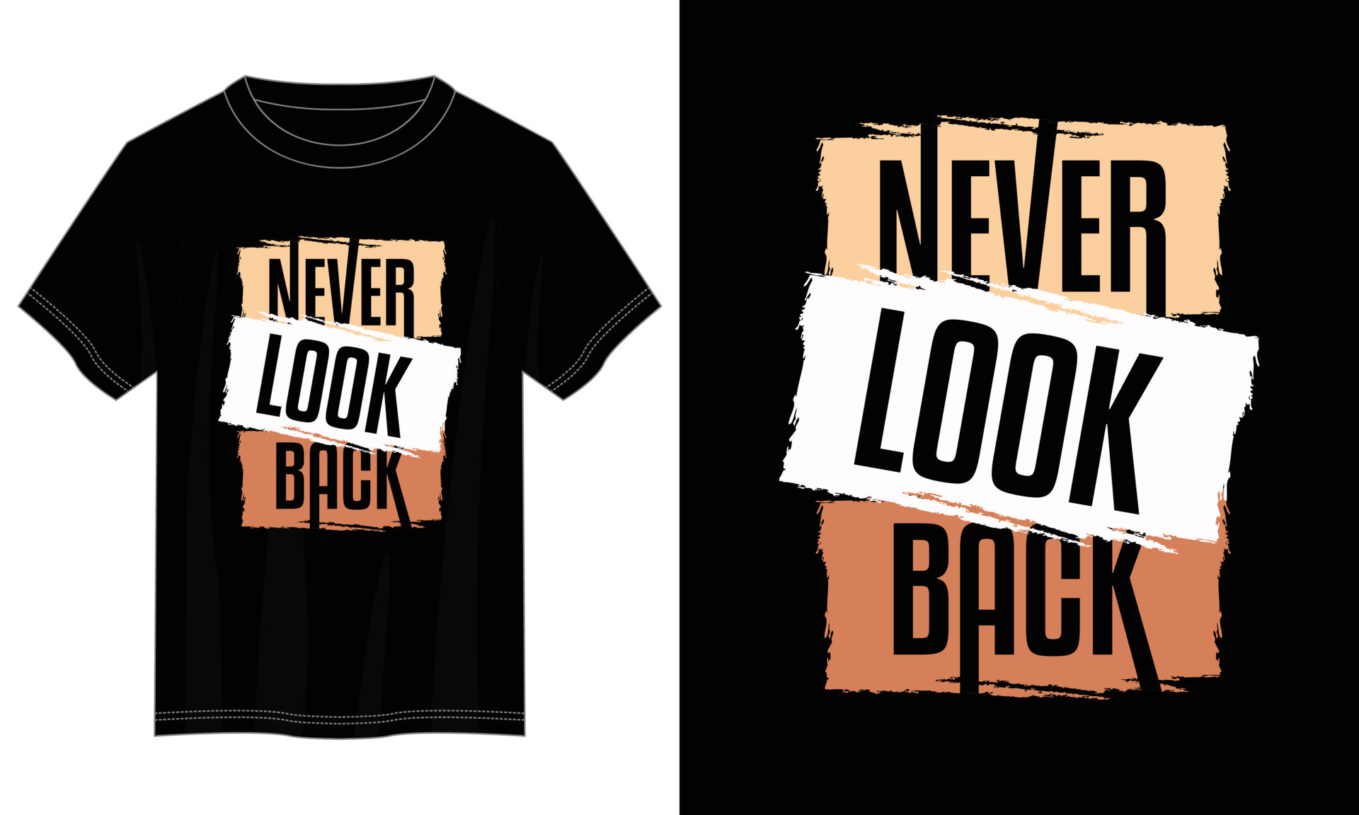 Never Look Back Typography T Shirt Design Motivational Typography T
