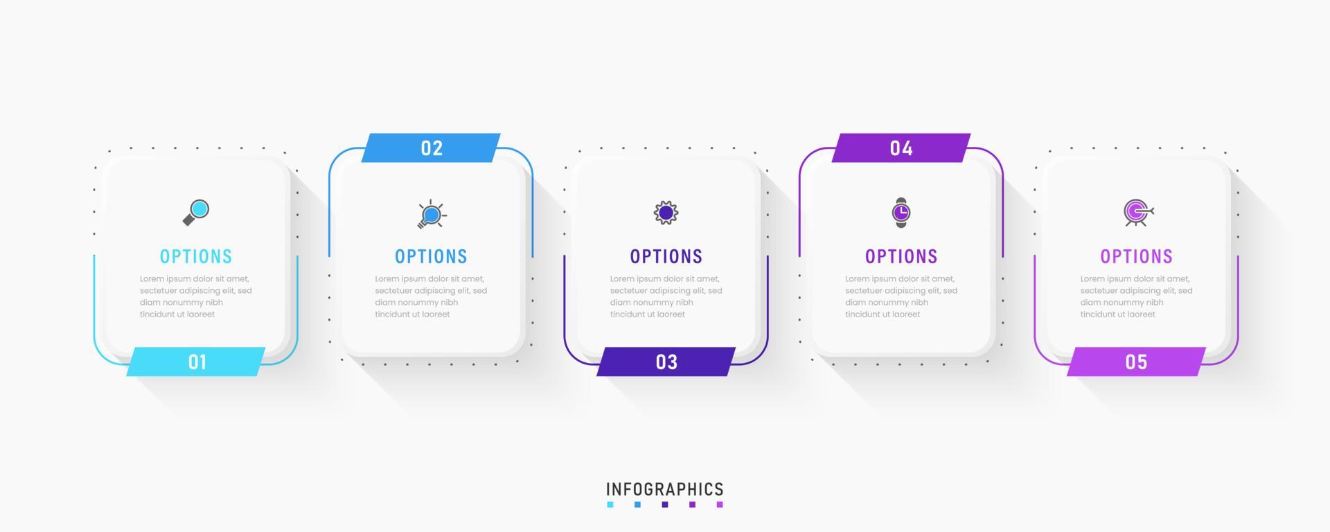 Vector Infographic label design template with icons and 5 options or steps. Can be used for ...