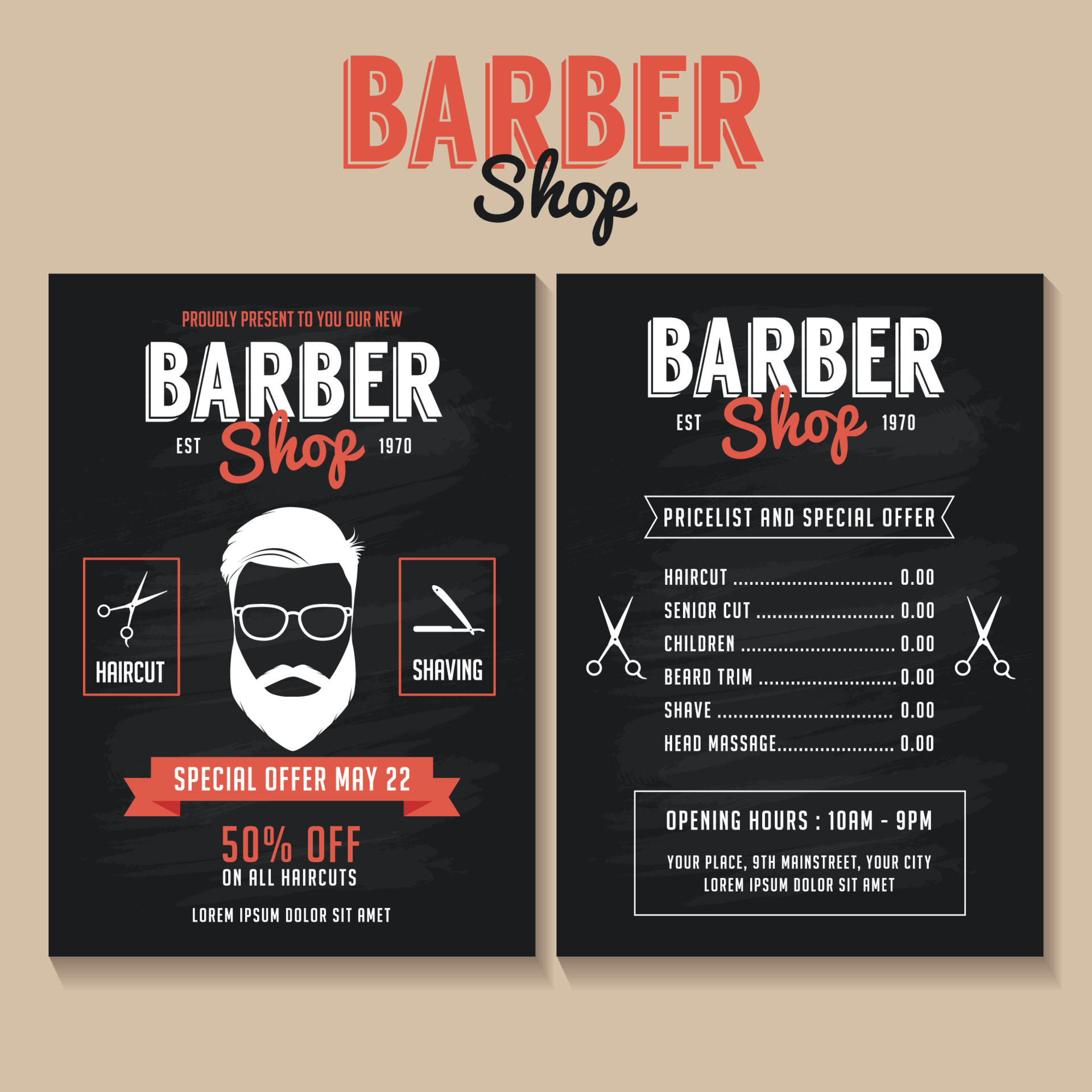 Barber Shop Flyer Template 12711184 Vector Art at Vecteezy Barber Shop Flyer Template 12711184 Vector Art at Vecteezy