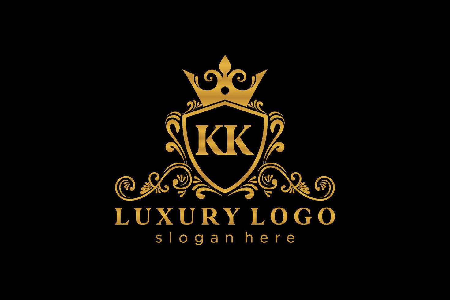 Initial KK Letter Royal Luxury Logo template in vector art for Restaurant, Royalty, Boutique ...