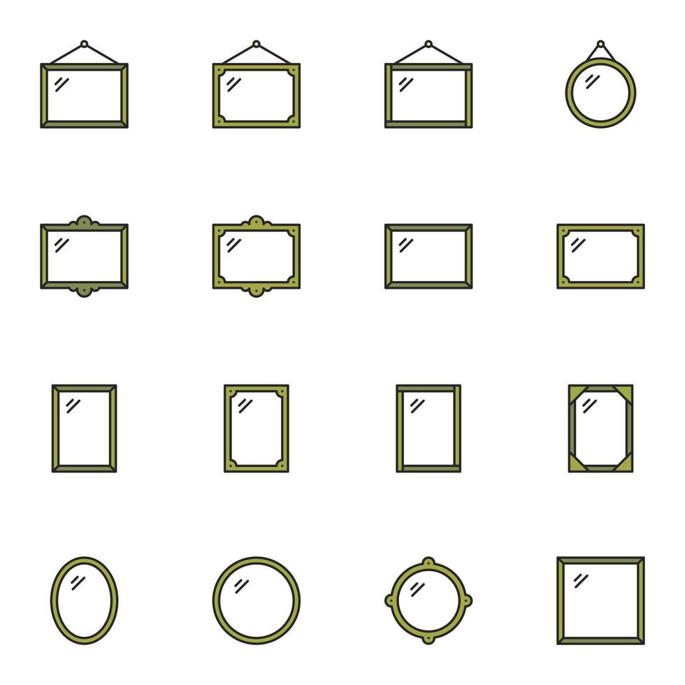 Frame Filled Line Icon Set Vector 12713515 Vector Art At Vecteezy