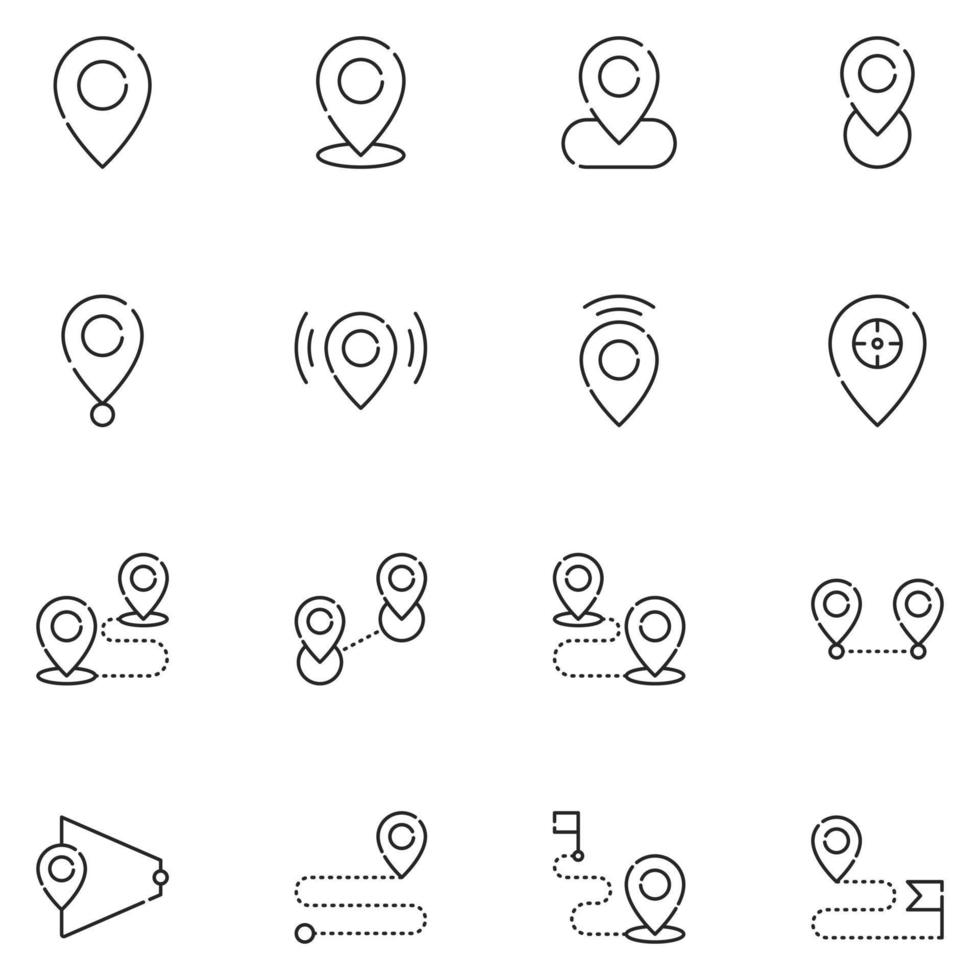 Pin Location Line Icon Set 12713534 Vector Art at Vecteezy Pin Location Line Icon Set 12713534 Vector Art at Vecteezy