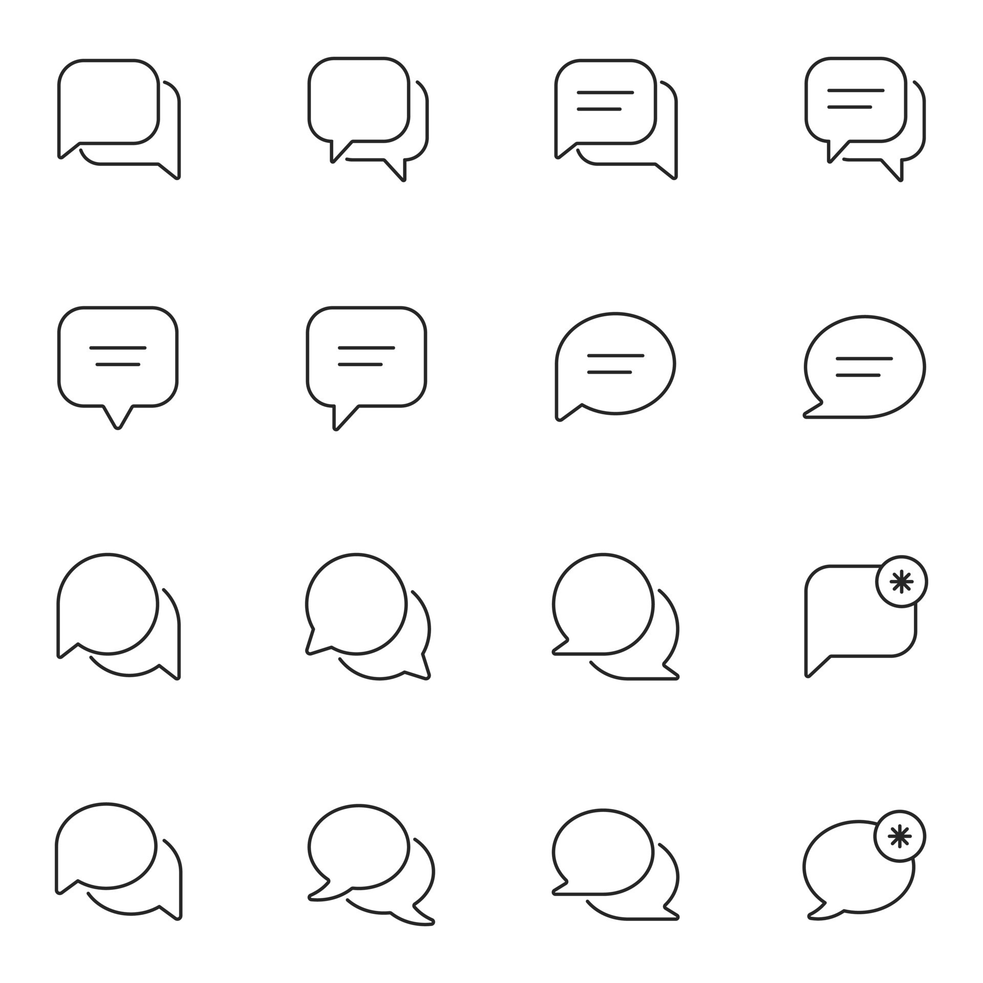 Speech Bubble Icon Set Vector 12713599 Vector Art at Vecteezy
