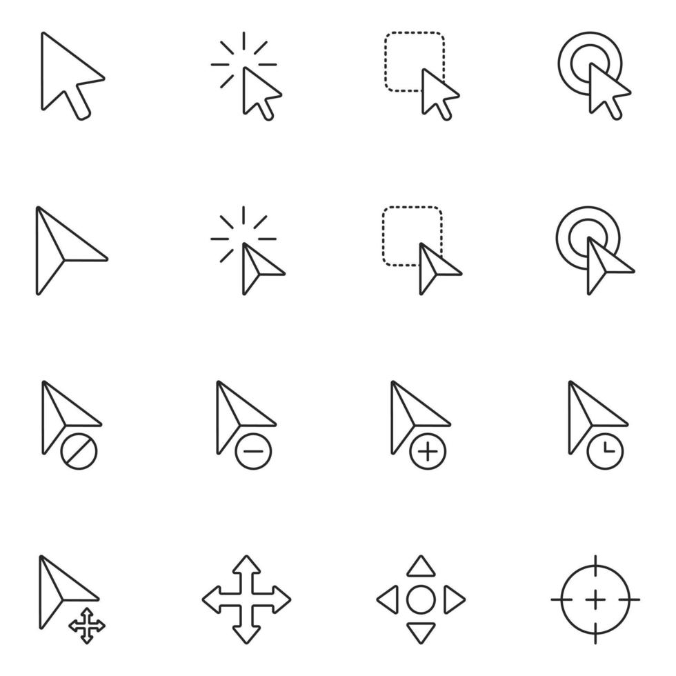 Cursor Line Icon Set Vector 12713610 Vector Art At Vecteezy