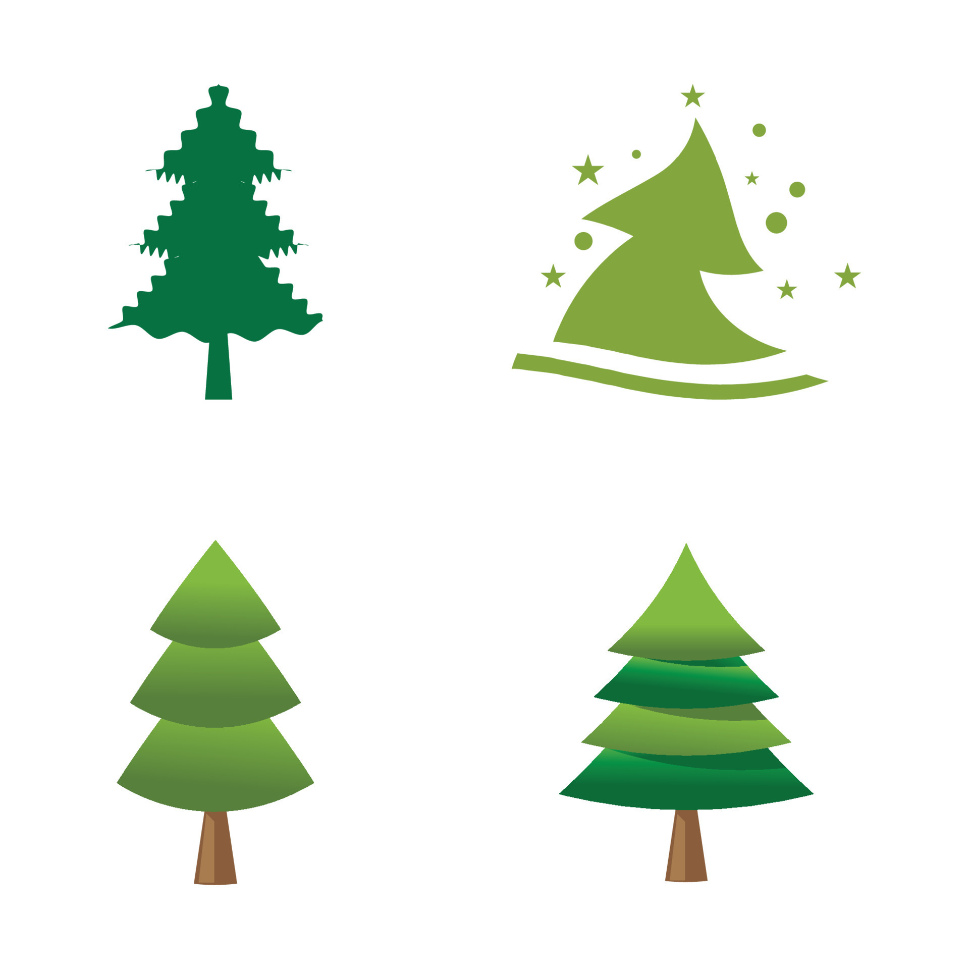 Pine tree illustration vector flat design template 12713628 Vector Art ...