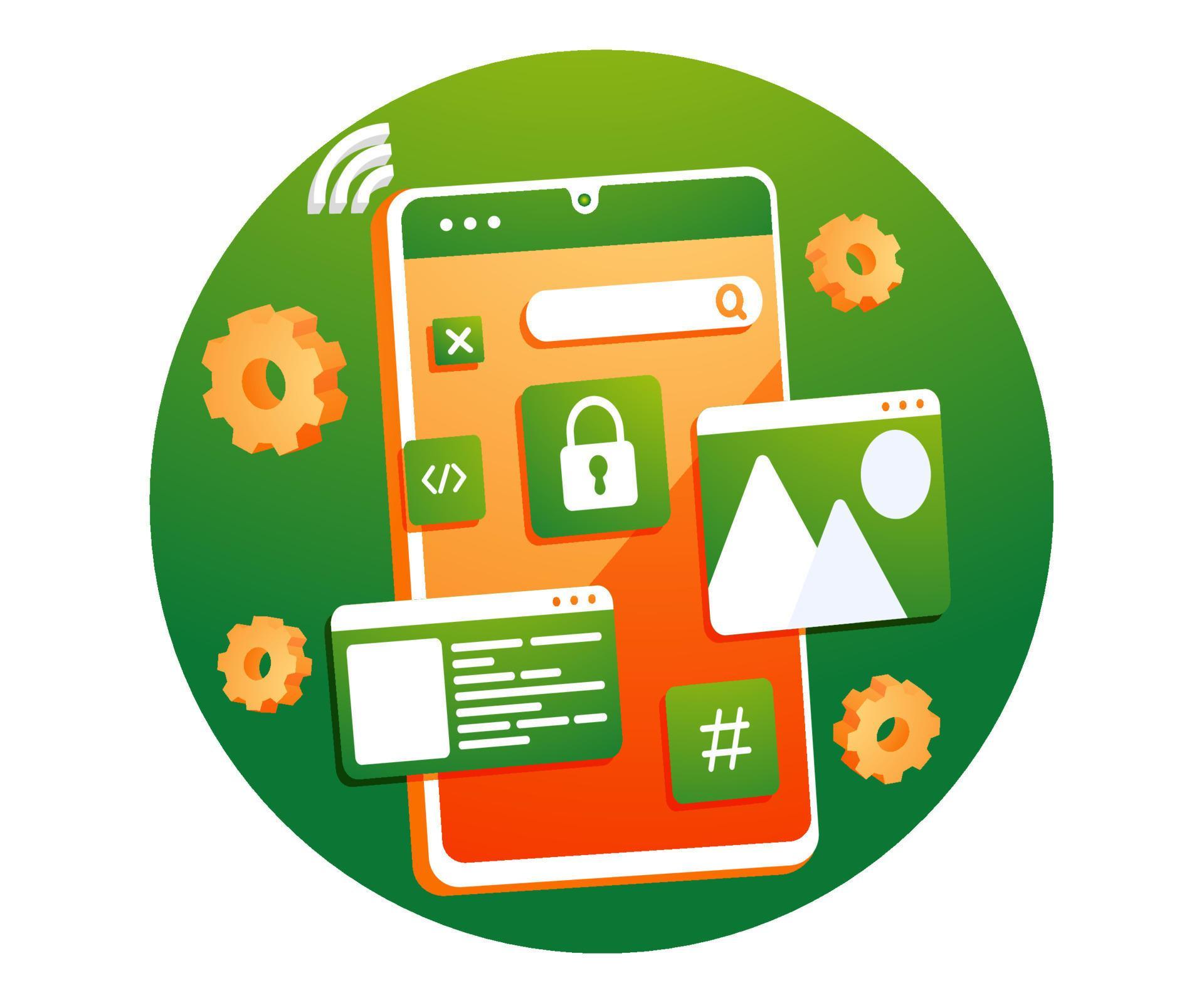 designing an application system on a smartphone 12714317 Vector Art at ...