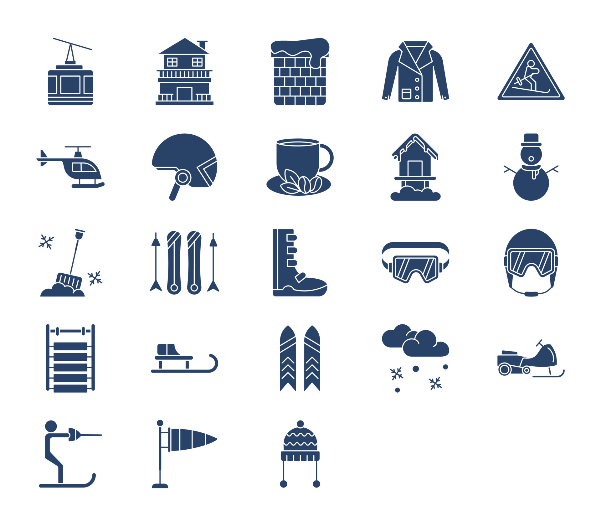 Ski resort and snowboarding icon set 12715029 Vector Art at Vecteezy