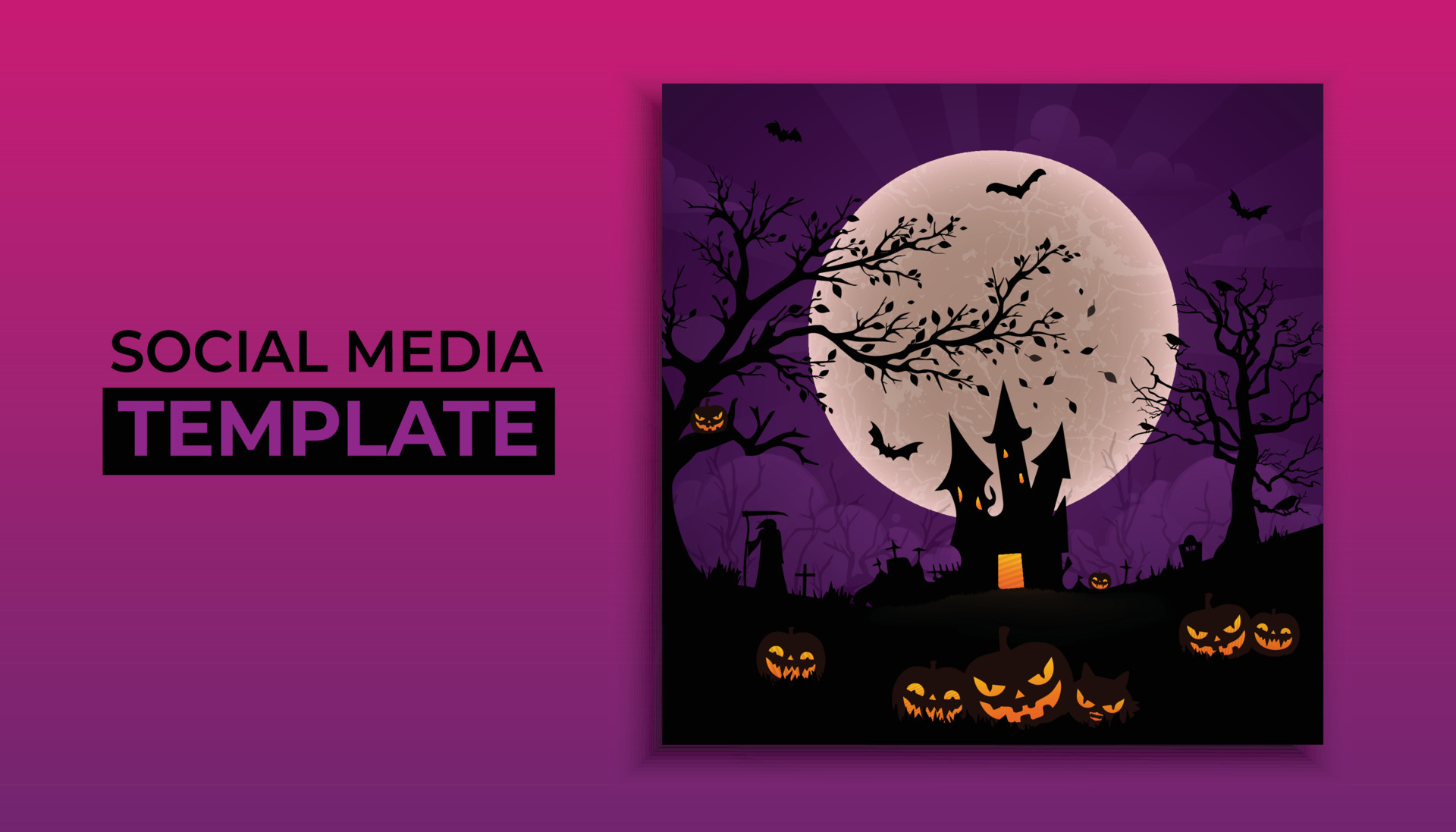 Halloween social media post template 12715161 Vector Art at Vecteezy
