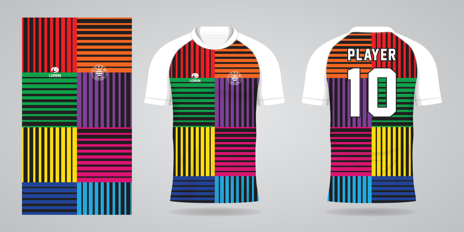 Colorful Football Jersey Sport Design Template 12717049 Vector Art At