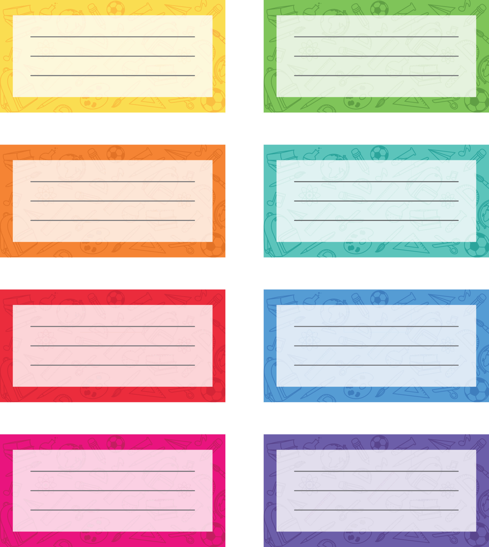 Notebook Labels. Colorful Vector Design. 12719812 Vector Art At Vecteezy