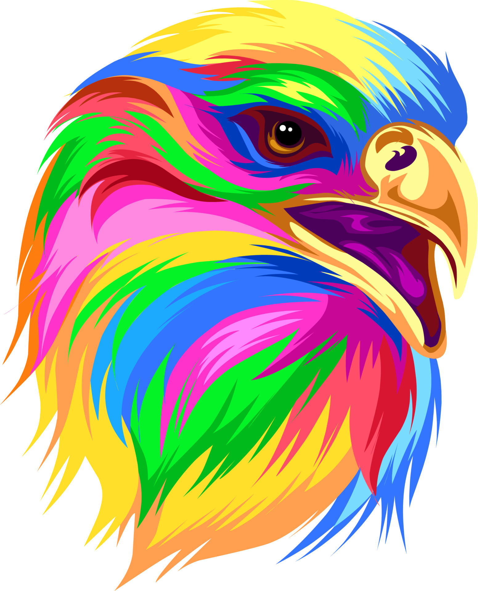 Vector Head of eagle colorful and rainbow 12721526 Vector Art at Vecteezy