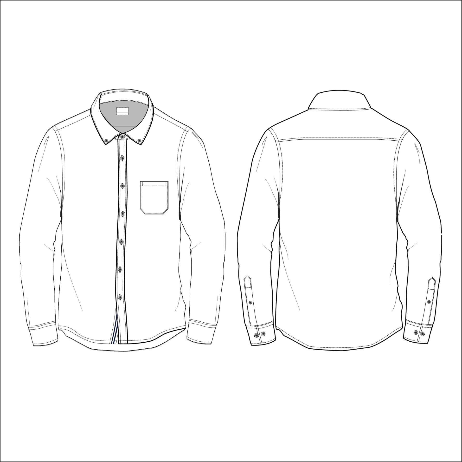 Men's shirt flat sketch template 12721558 Vector Art at Vecteezy Men's shirt flat sketch template 12721558 Vector Art at Vecteezy