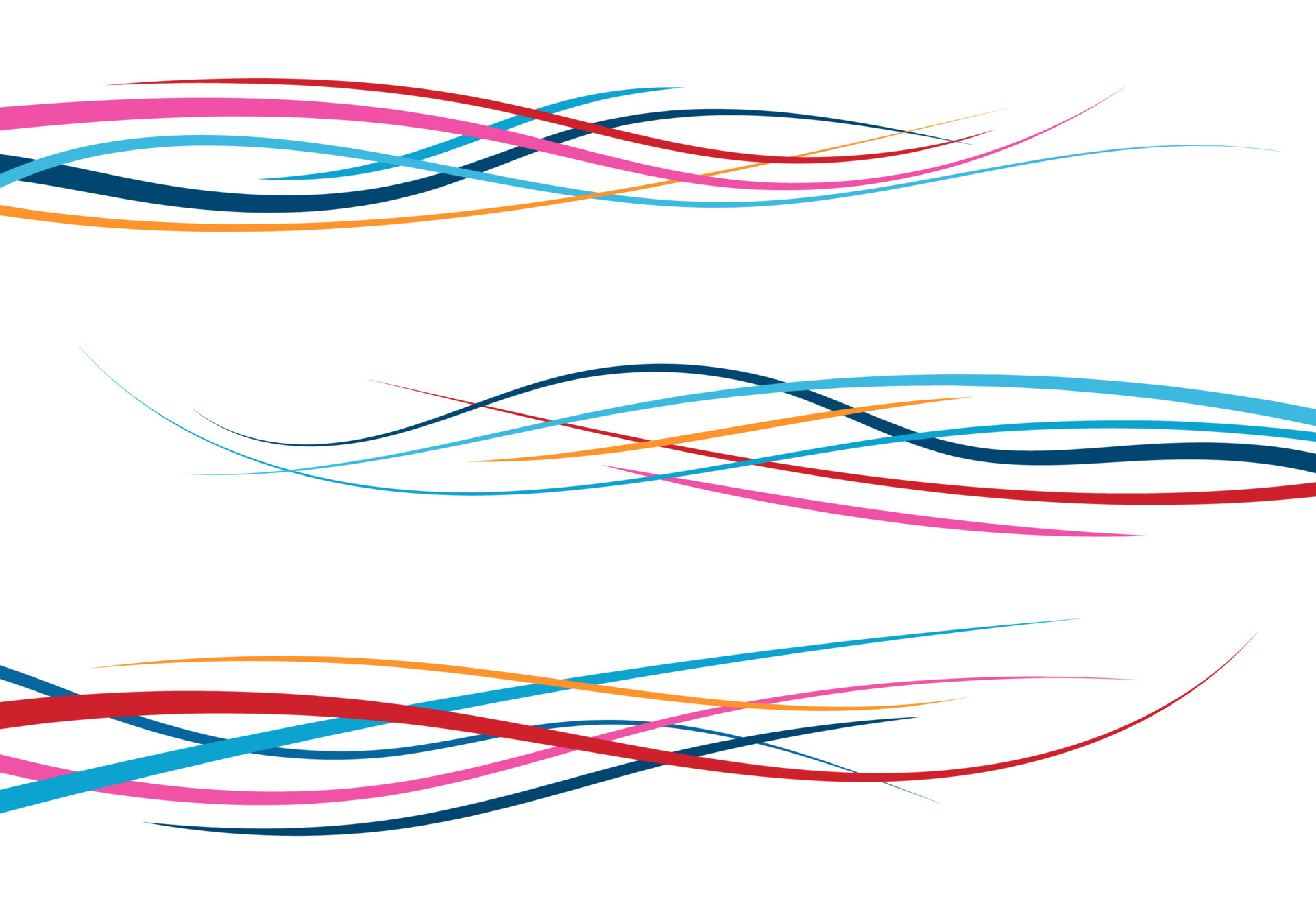 Set Of Abstract Color Curved Lines Wave Design Element Vector