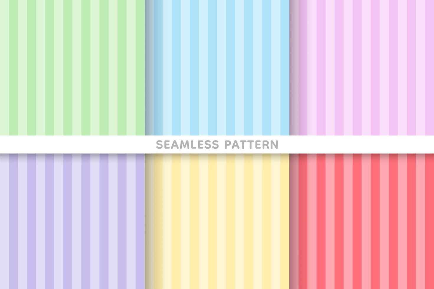Colourful stripe seamless pattern background set. 12721834 Vector Art ...