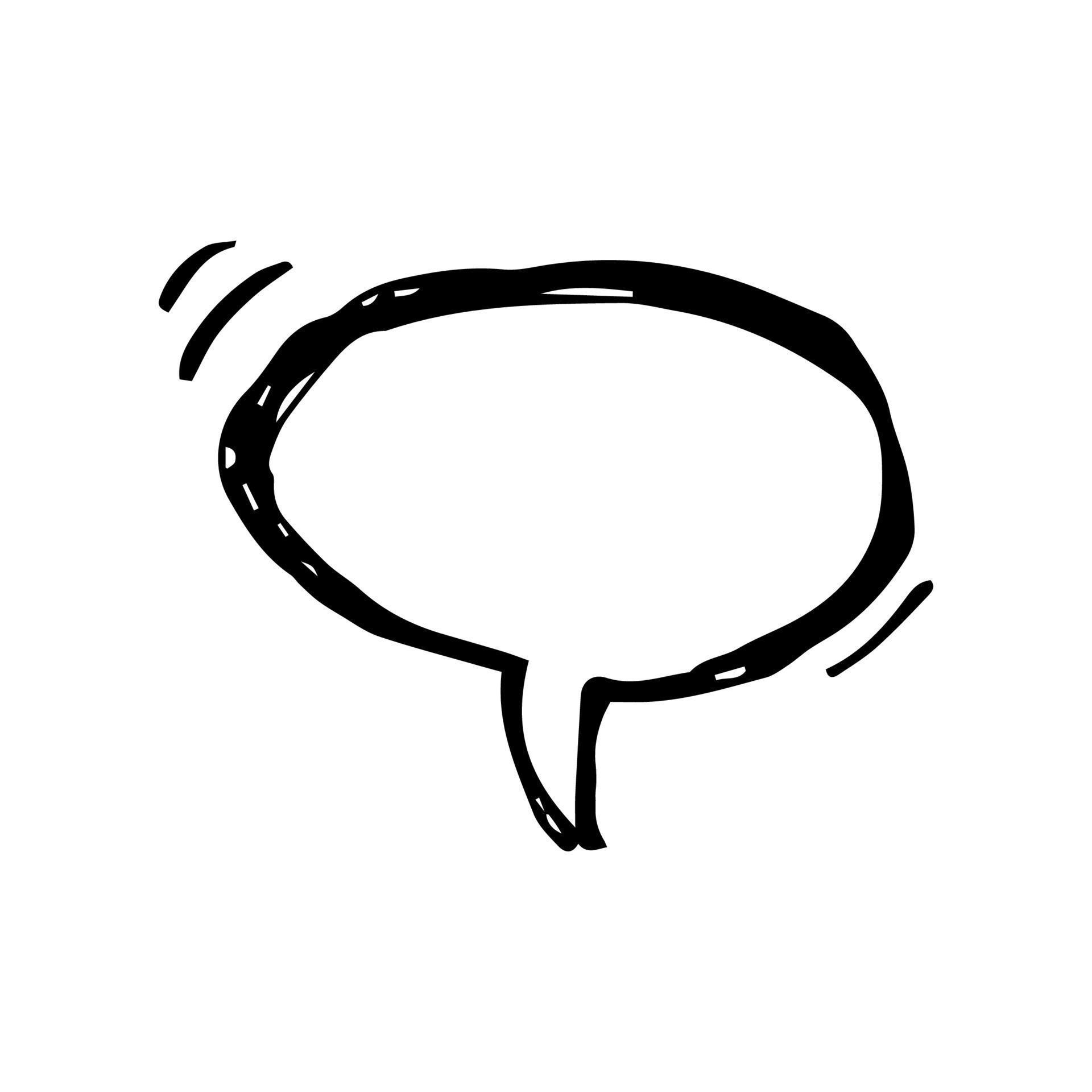 Sketch Speech Bubble. Hand drawn blank Speech Bubble. Dialog empty ...