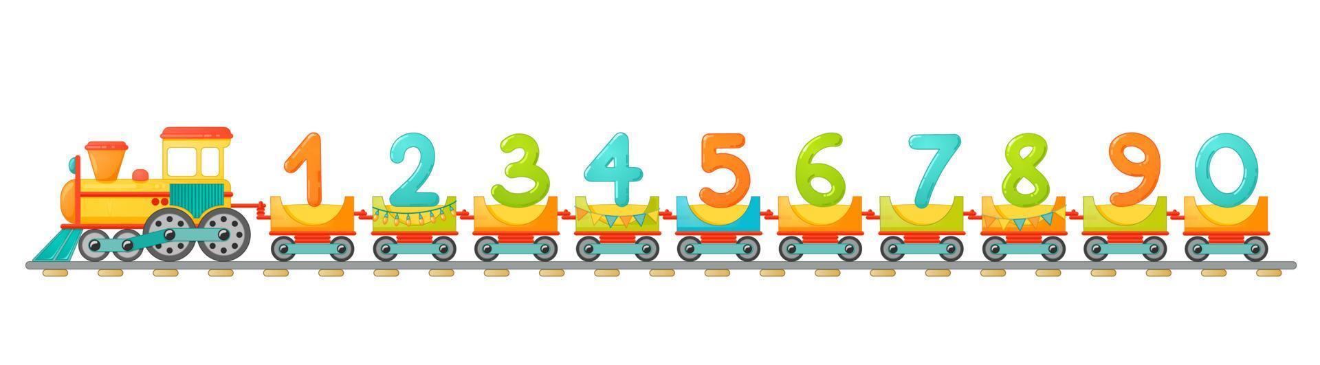 Tren Alfabeto Para Niños En Estilo De Dibujos Animados Letras