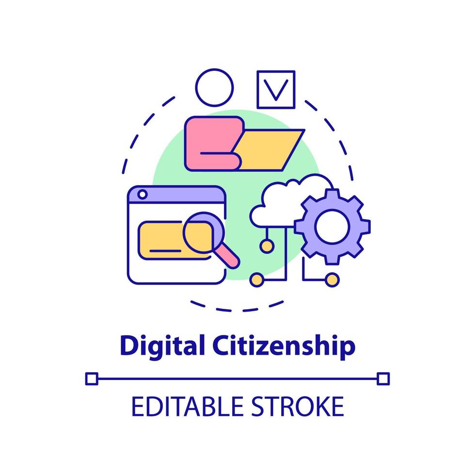 Digital citizenship concept icon. Access to online learning resources ...
