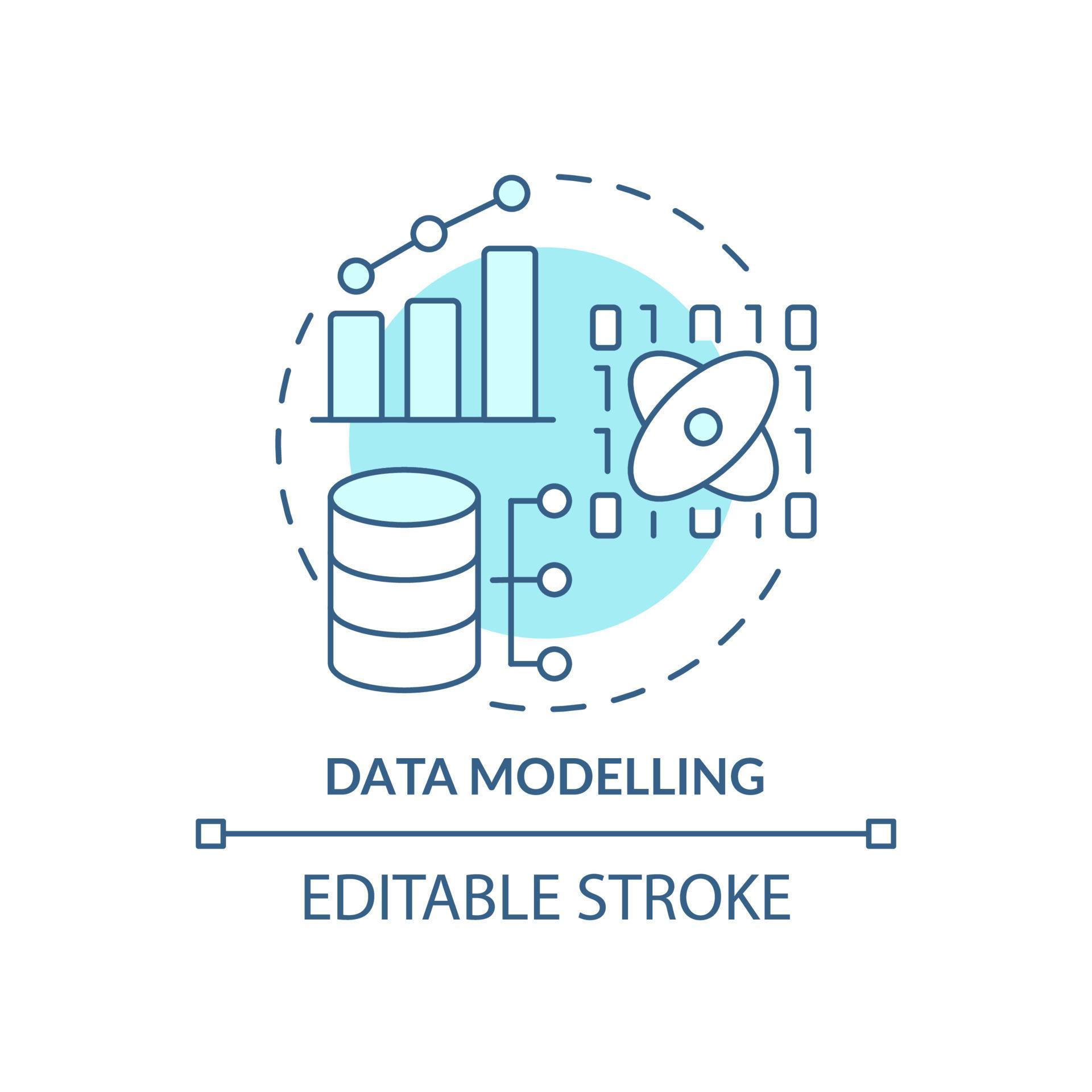 Data Modelling Turquoise Concept Icon Data Mining Abstract Idea Thin