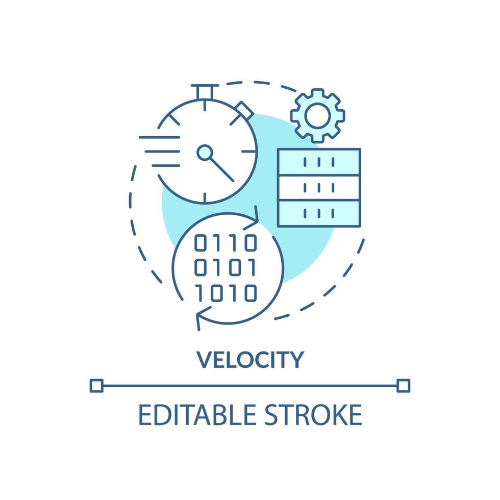 Velocity Turquoise Concept Icon Big Data Characteristic Abstract Idea