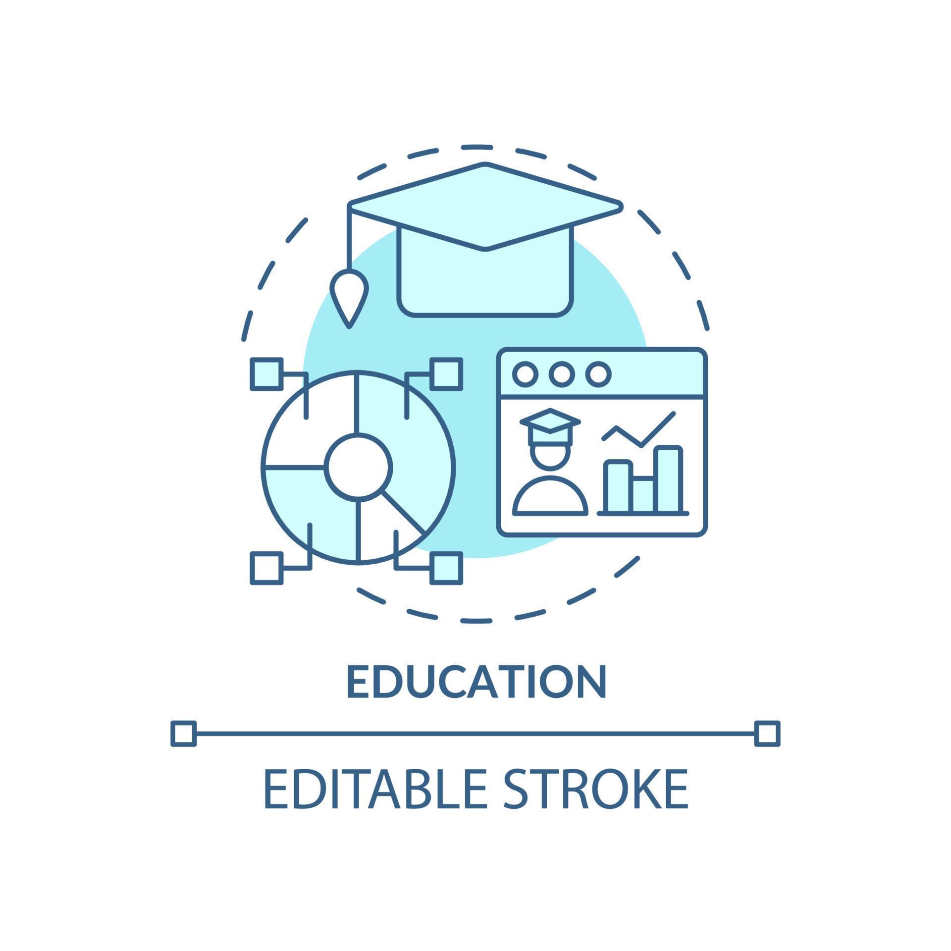 Education Turquoise Concept Icon Big Data Application Abstract Idea